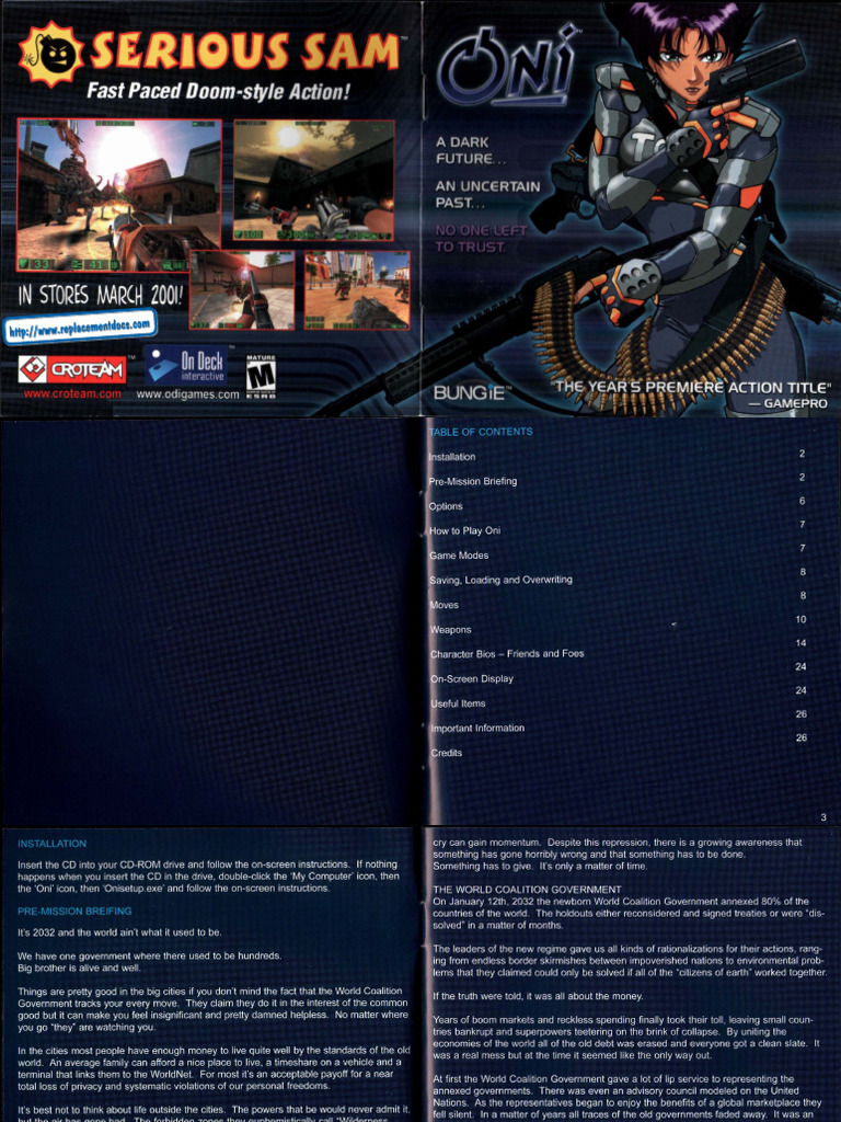 Oni - Manual - PC | PDF