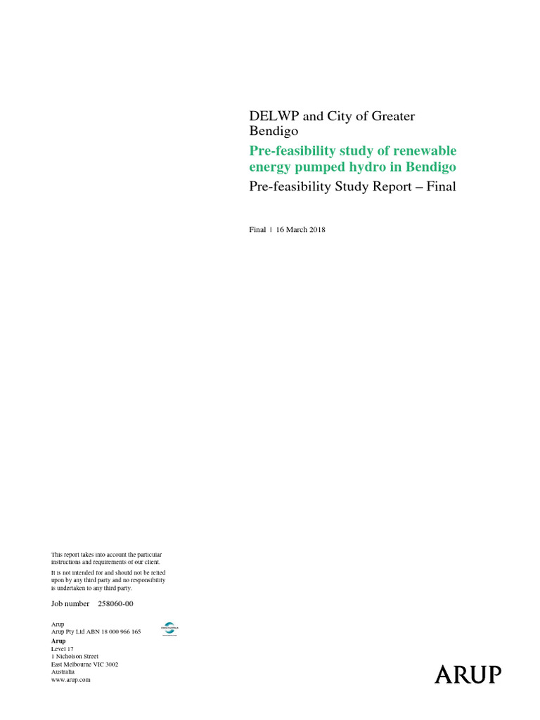 Pre Feasibility Study Report Final For Public Release Pdf