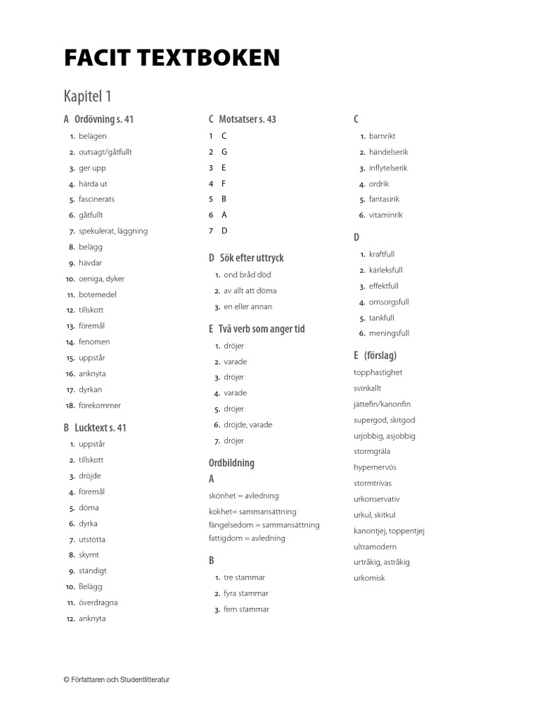 Facit Sprakporten | PDF