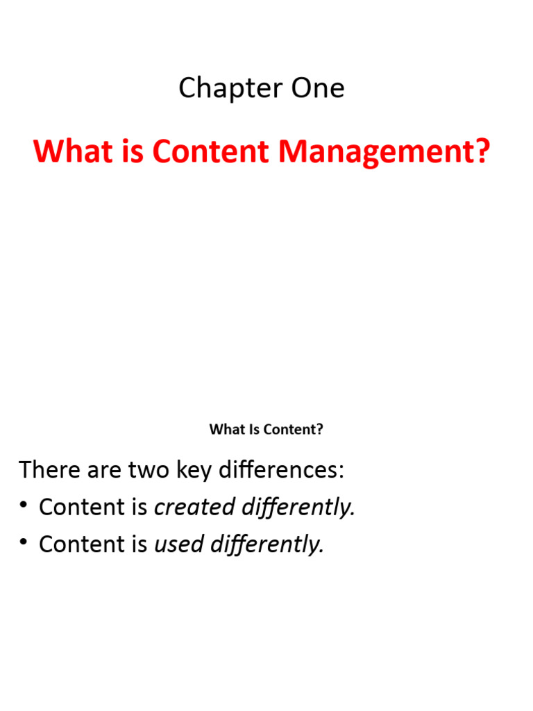 Understanding Content Management Basics | PDF
