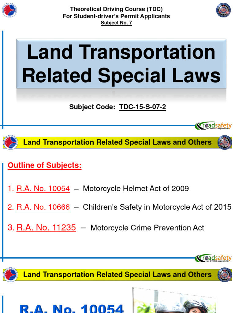 Overview of LTO Special Laws | PDF | Felony | Traffic