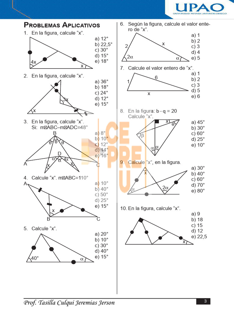TRIANGULOS I - Propiedades Básicas - Práctica | PDF