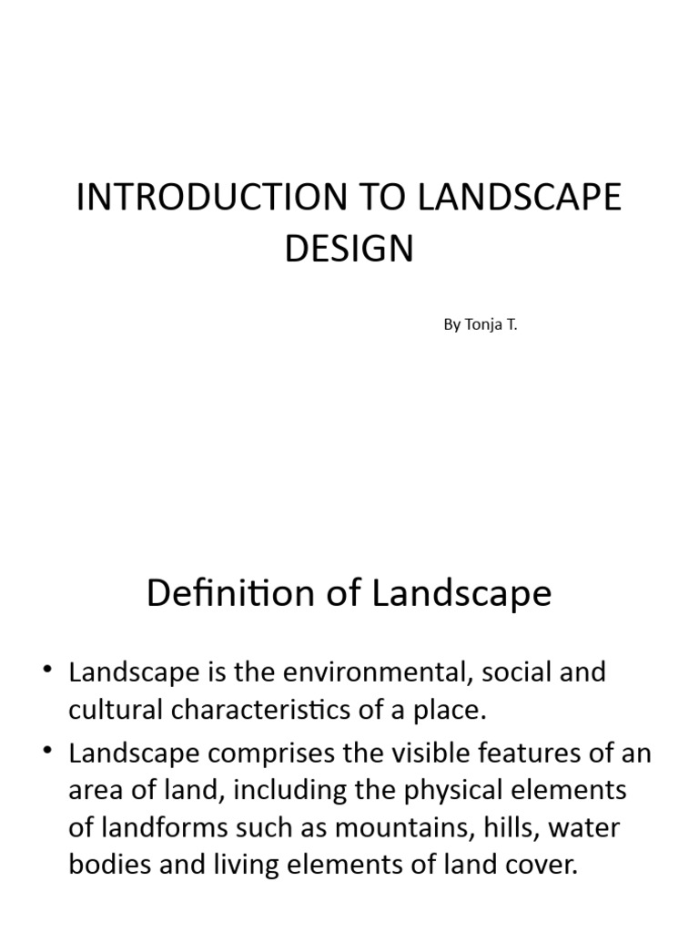 Introduction To Landscape Design | PDF | Landscape | Soil