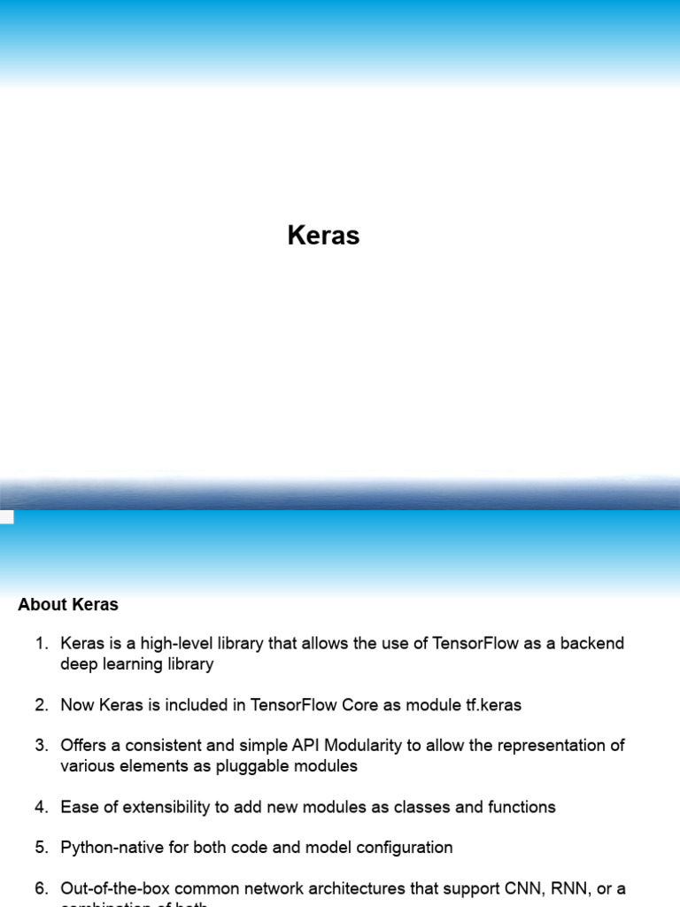 Introduction To Keras | PDF | Artificial Neural Network | Deep Learning