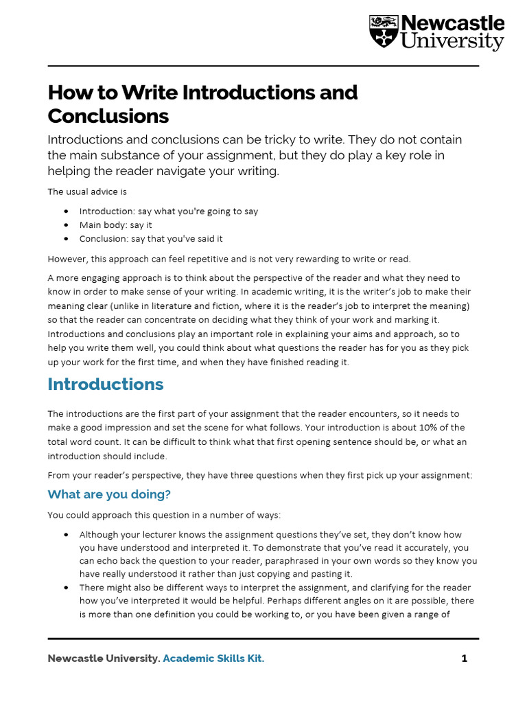 A.how To Write Introductions and Conclusions | PDF | Question | Knowledge