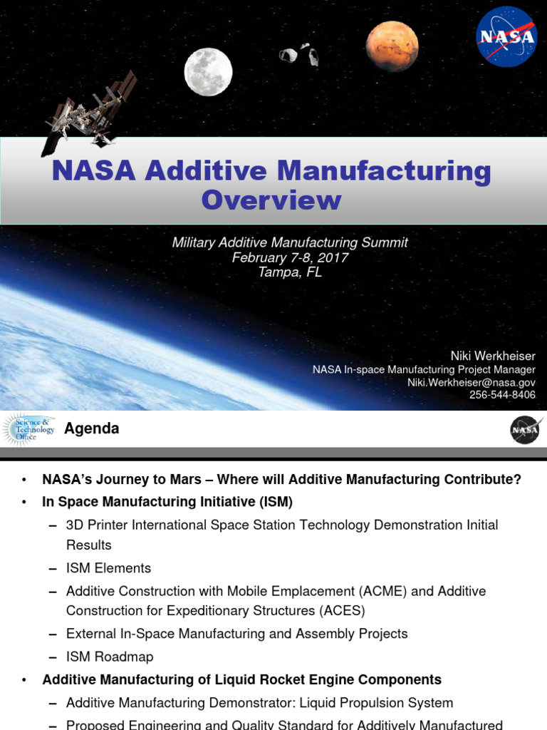 NASA In-Space Additive Manufacturing Overview | PDF | 3 D Printing | Nasa
