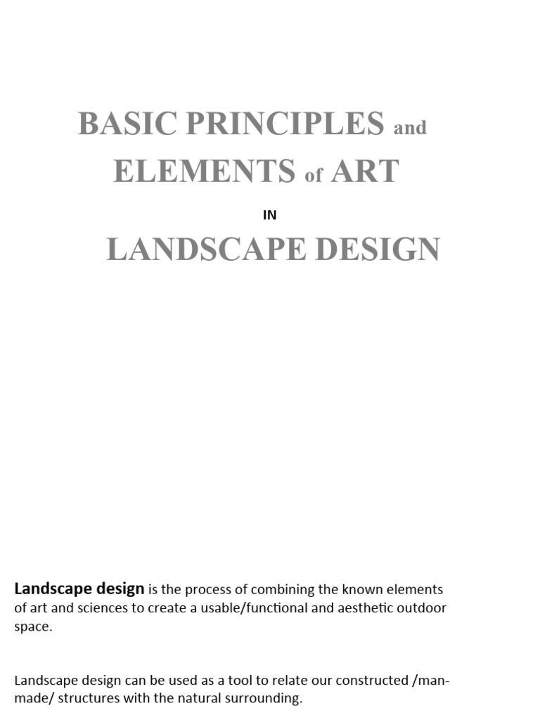 Landscape Design: Art Principles Explained | PDF | Color | Symmetry
