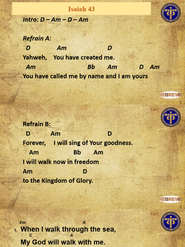 Isaiah 43: You Have Created Me Lyrics | PDF | Glory (Religion ...