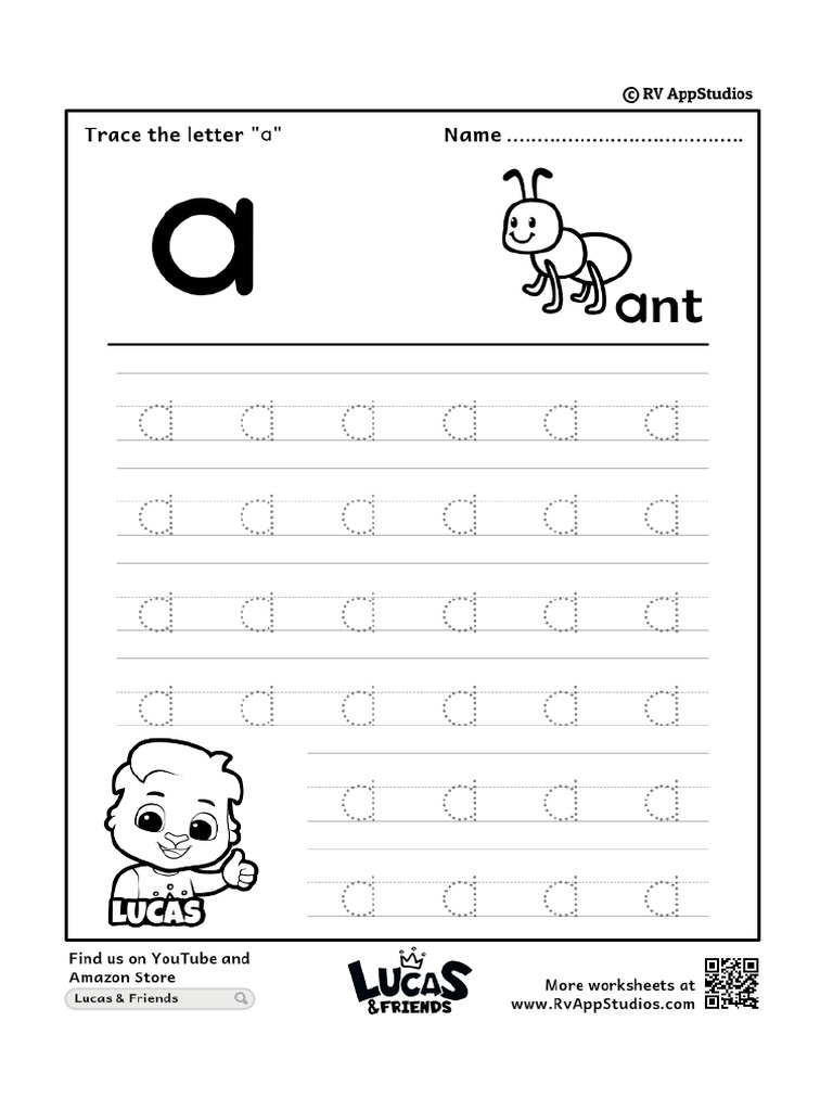 206 Lowercase Letter Lowercase Letter A BW | PDF