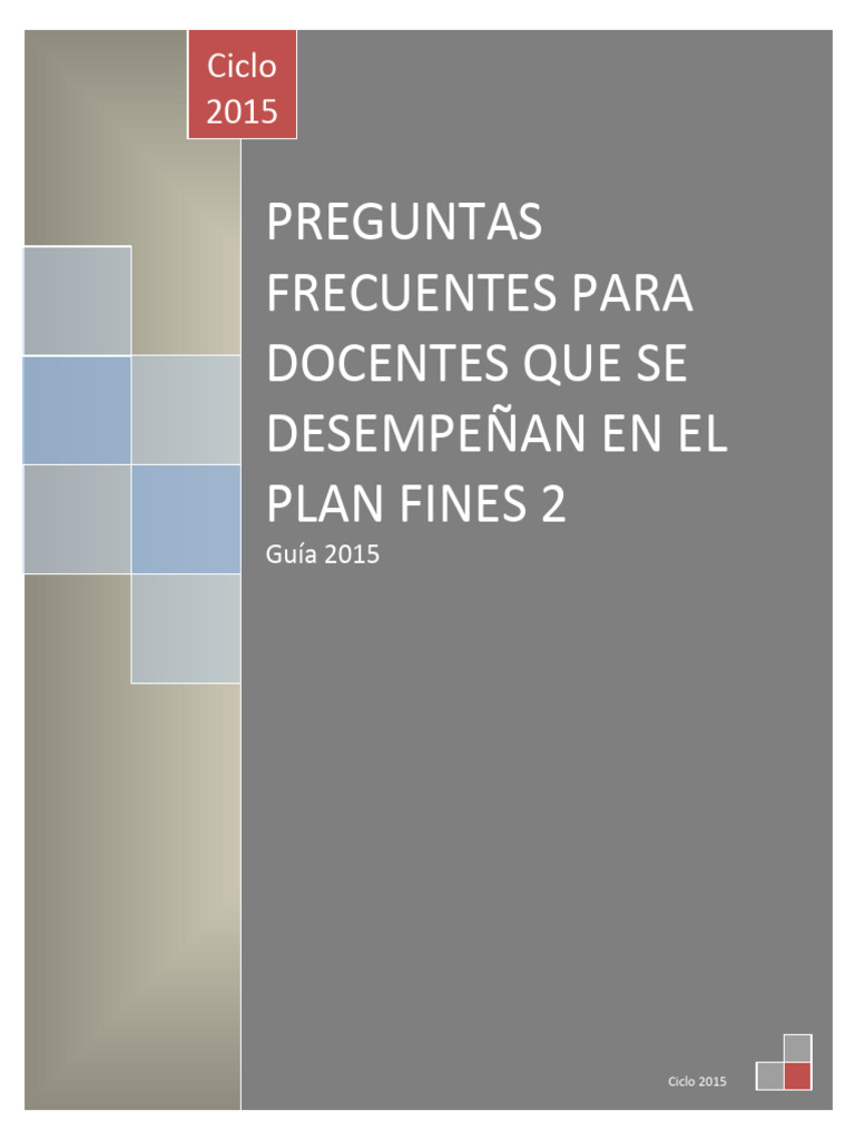Preguntas Frecuentes para Docentes Que Se Desempeñan en El Plan Fines 2 ...