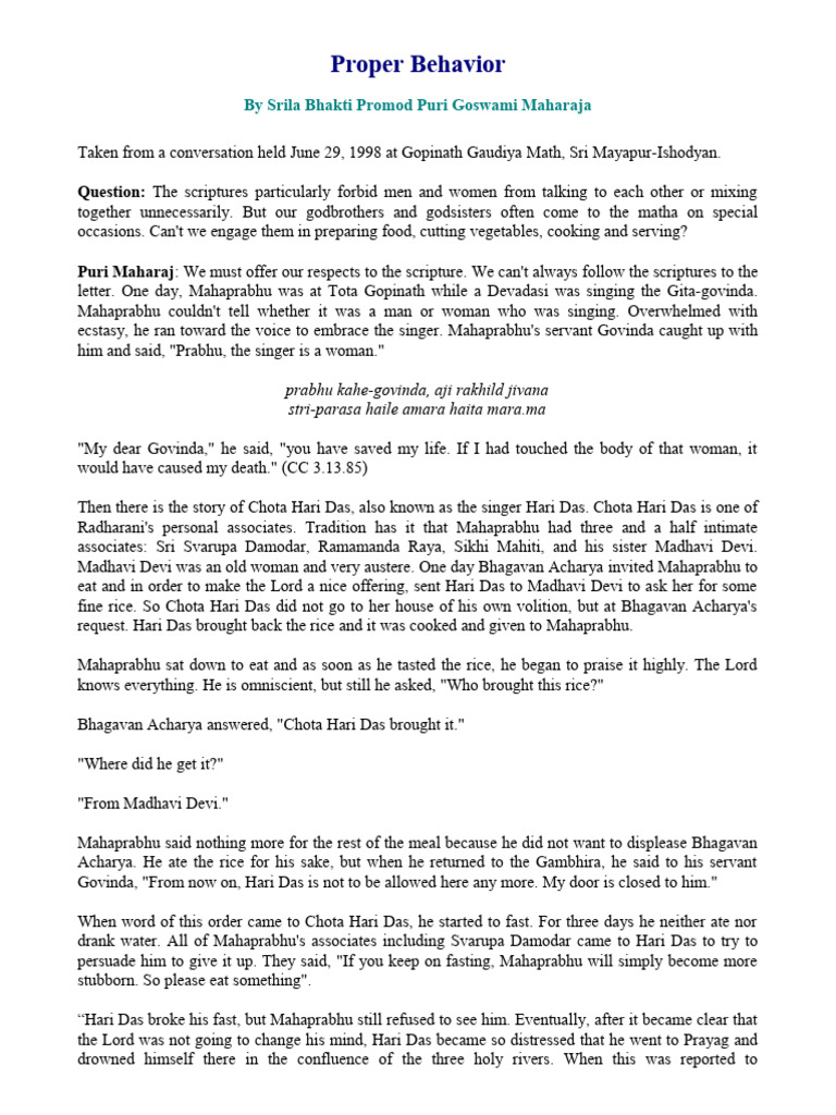 Proper Behavior | PDF | Hindu Gods | Indian Poetics