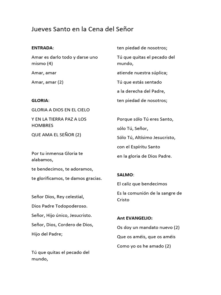 Jueves Santo | PDF | eucaristía | Cristo (título)