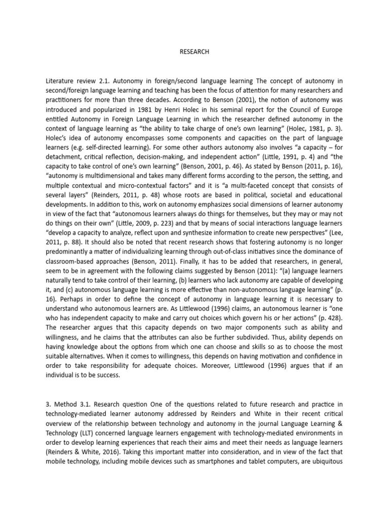 Autonomy in Language Learning | PDF | Autonomy | Learning