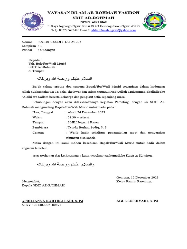 Undangan Parenting | PDF