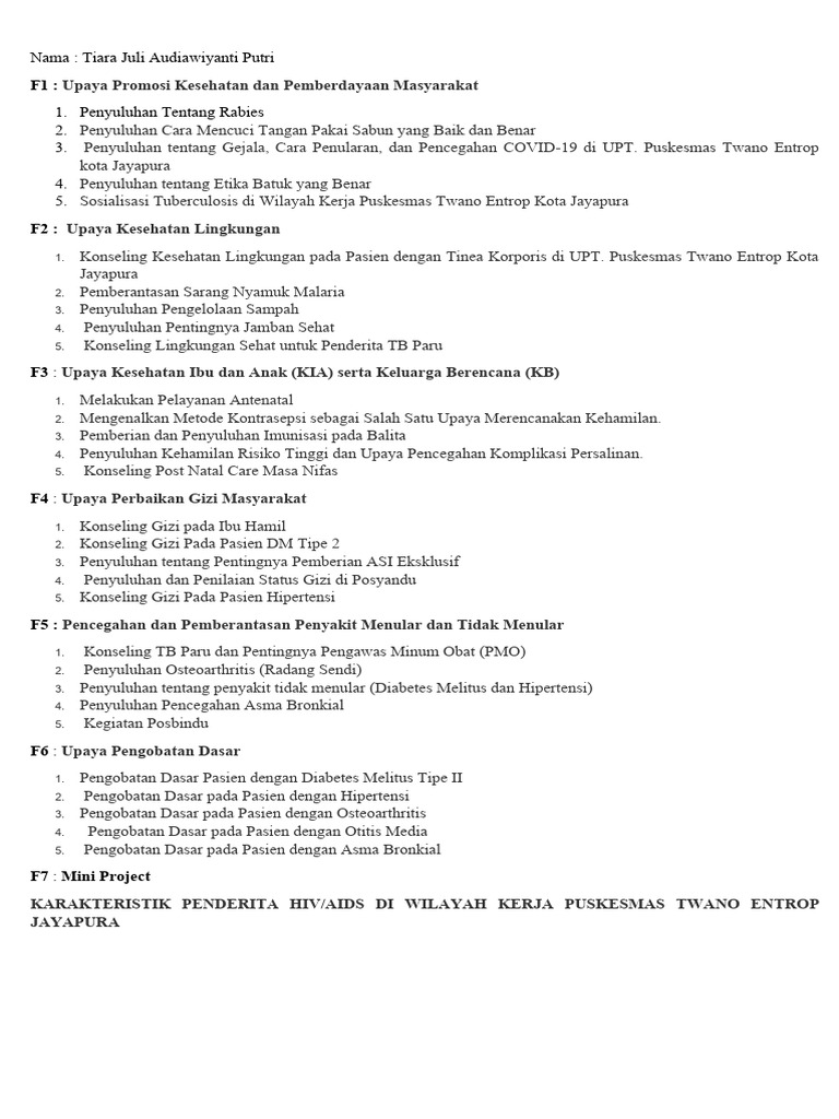 Laporan UKM Dan Mini Project - Tiara Juli A. Putri | PDF