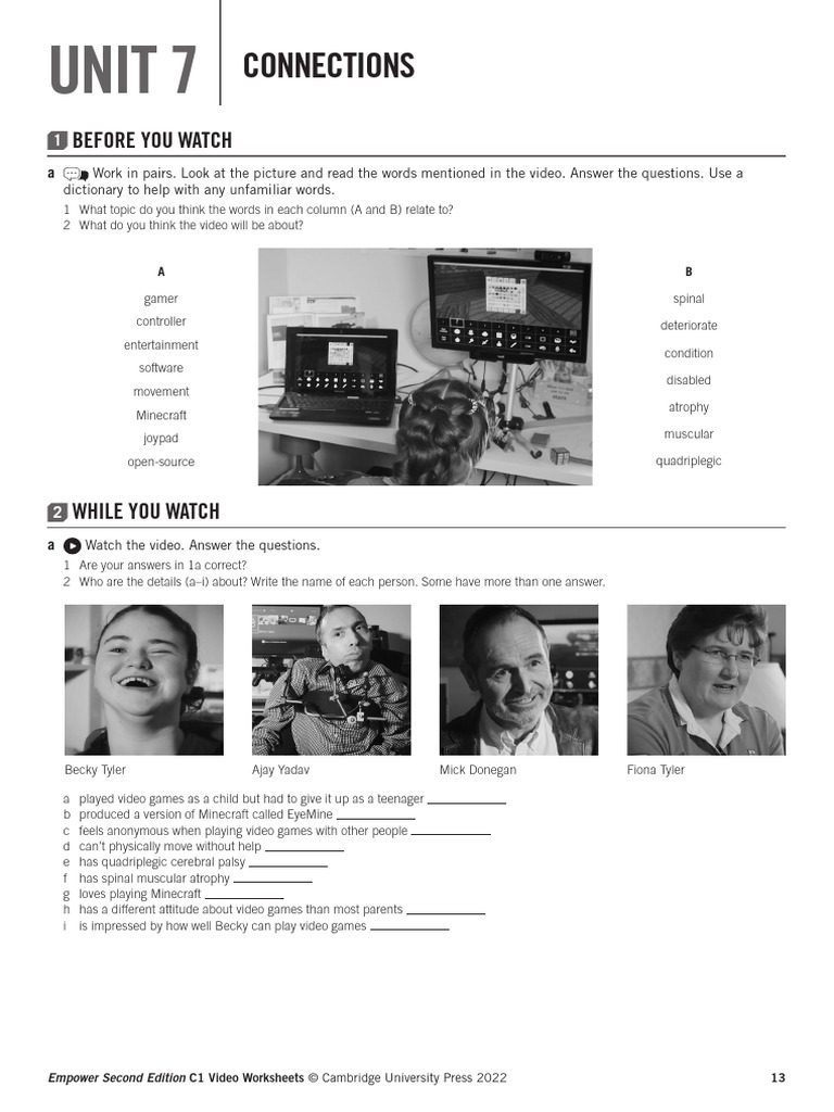 Empower Advanced Video Activity Sheet Unit 07 | PDF
