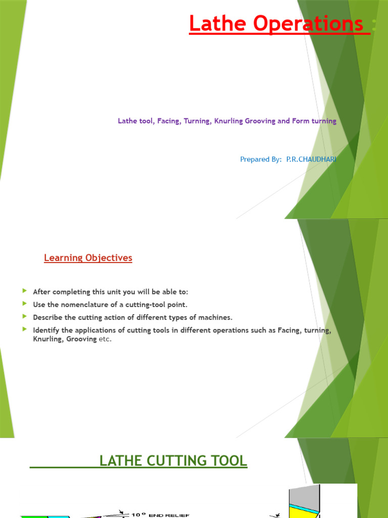 Lathe Operation | PDF | Machining | Mechanical Engineering