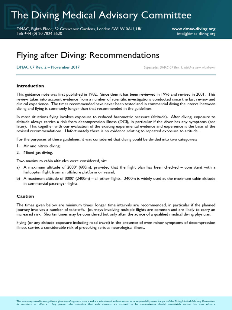 DMAC07 | PDF | Underwater Diving | Underwater Diving Procedures