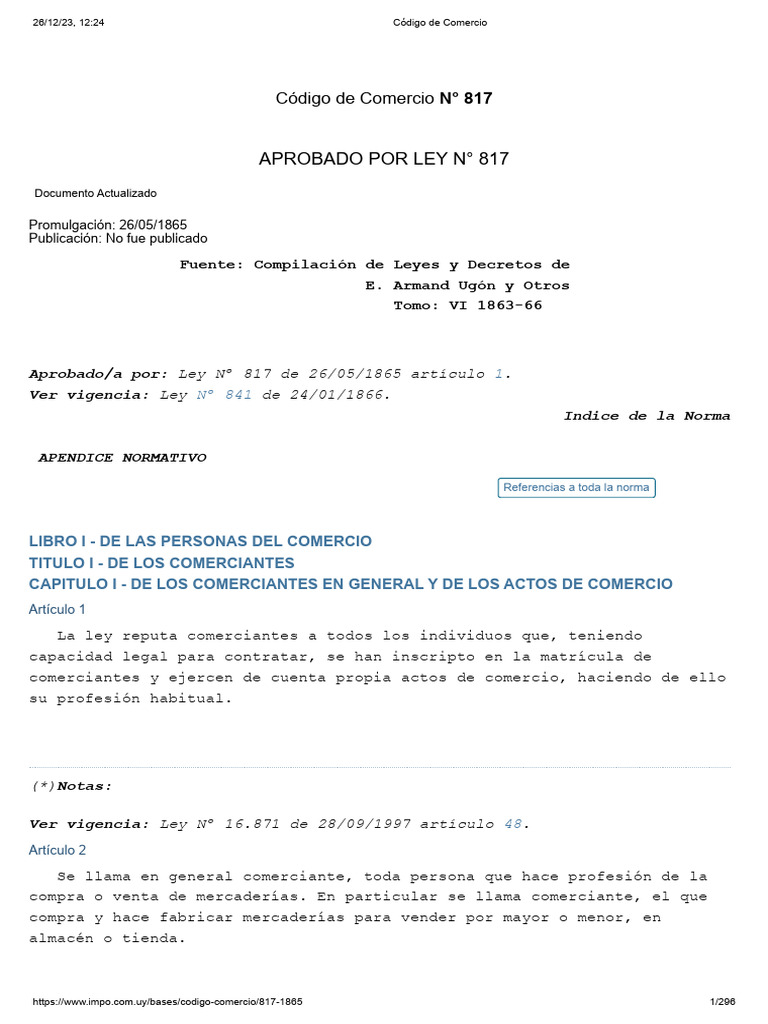 Código de Comercio | PDF | Comercio | Justicia