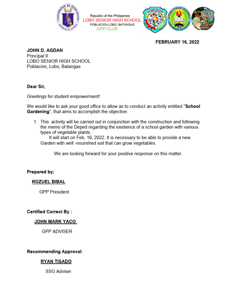 GPP - COMMUNICATION LETTER and Resolution | PDF | Agriculture