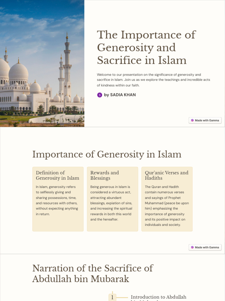 The Importance of Generosity and Sacrifice in Islam | PDF | Quran | Islam