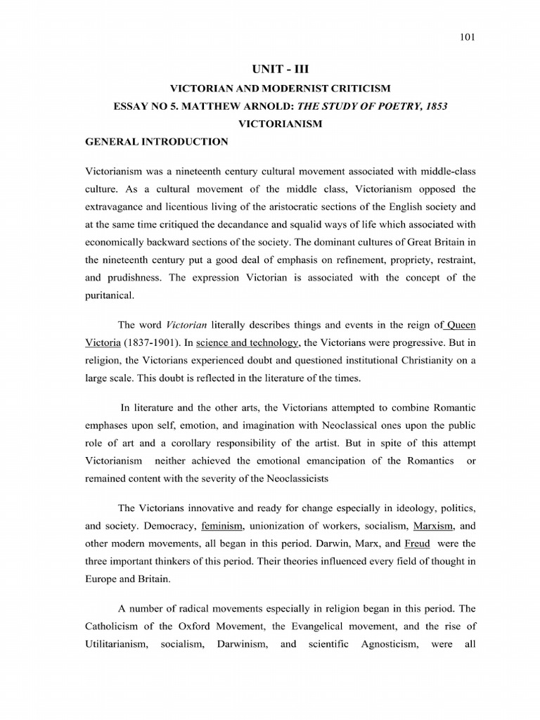 Study of Poetry by Mathew Arnold | PDF