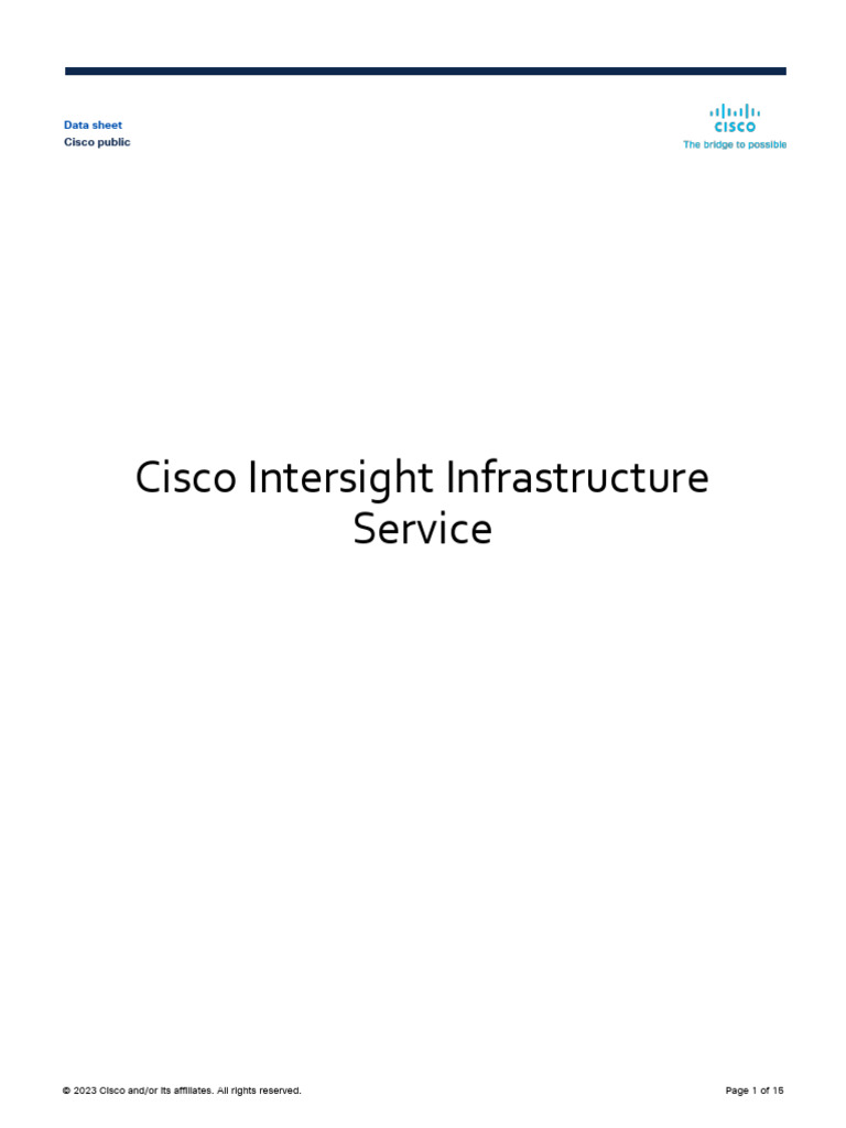 Cisco Intersight Infrastructure Service Data Sheet | PDF | Cloud Computing | Software As A Service