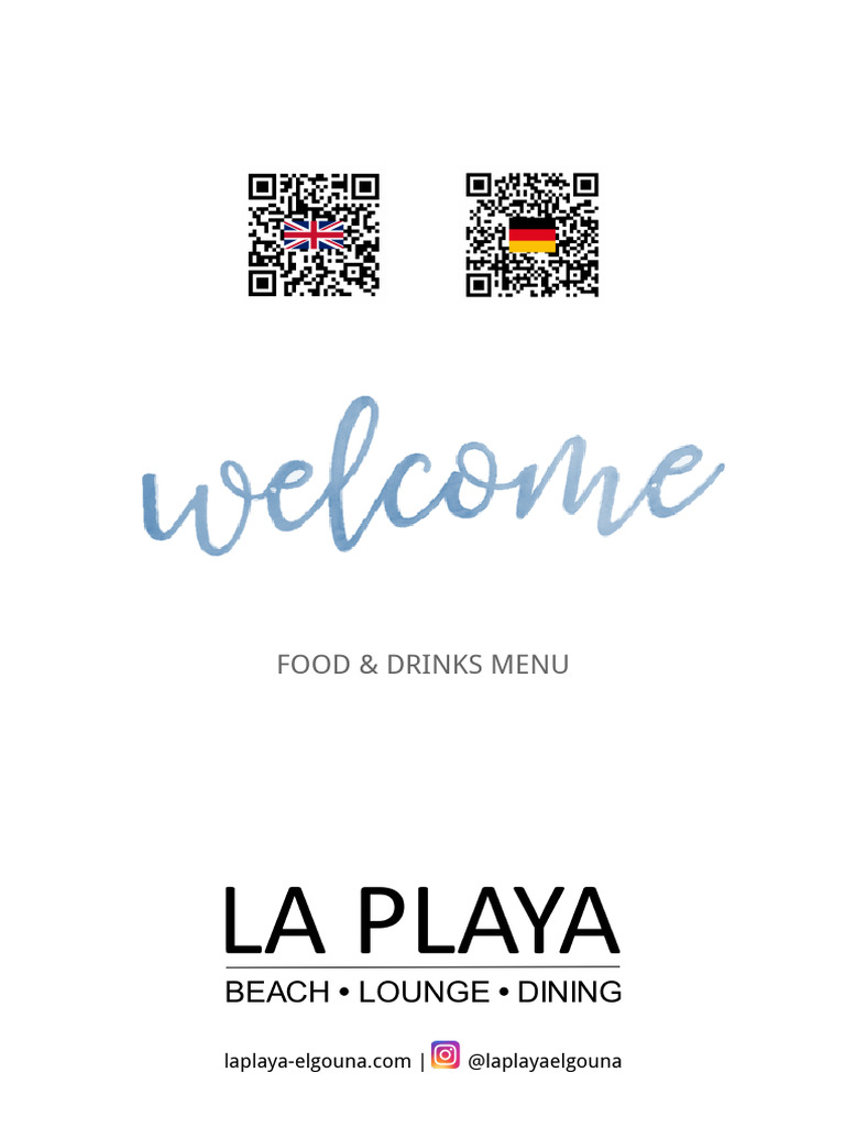 LA PLAYA Menu Official | PDF | Salad | Pasta