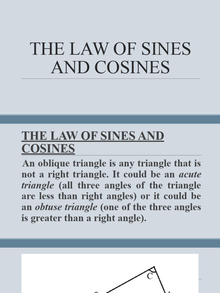 Law of Sines and Cosines Explained | PDF | Triangle | Circle