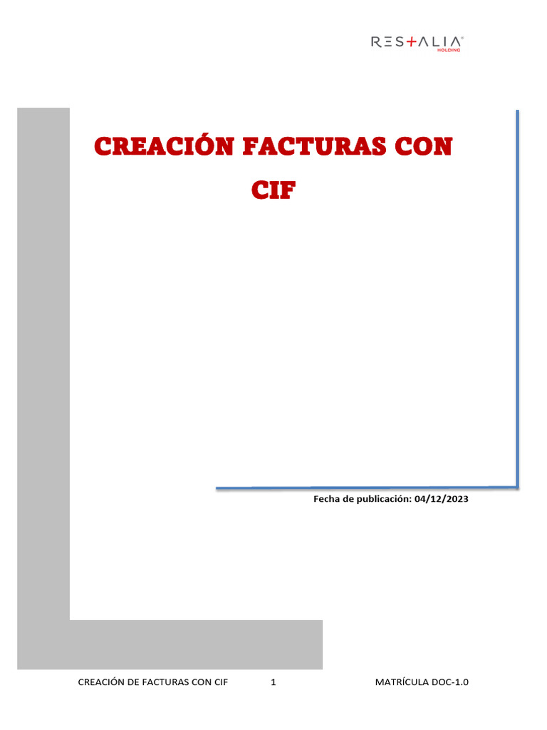 Creación de Factura Con CIF | Descargar gratis PDF | Factura | Informática