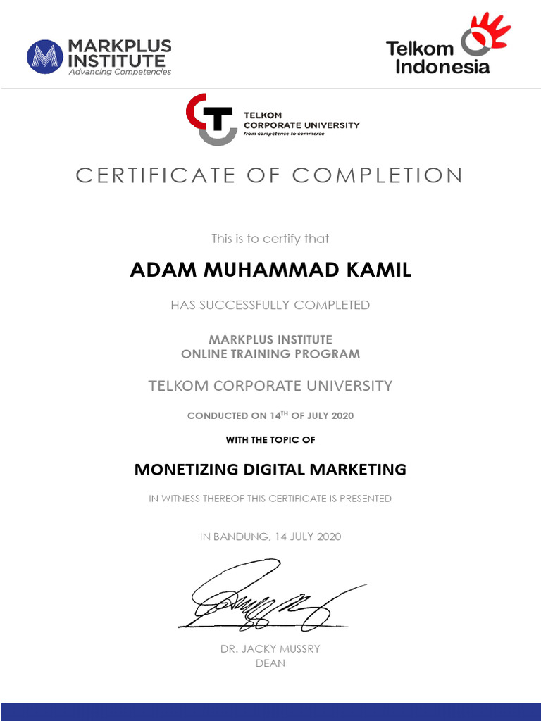 Certificate for Digital Marketing Course | PDF | Marketing | Multimedia