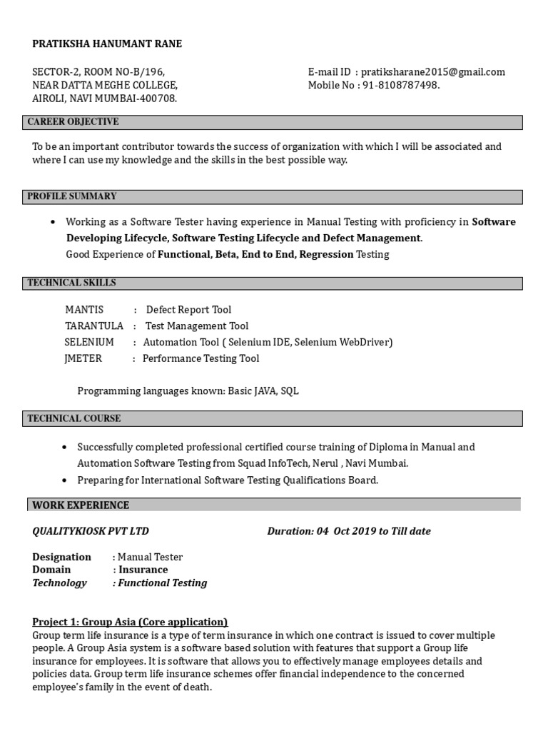 Pratiksha CV | PDF | Software Testing | Selenium (Software) Pratiksha CV | PDF | Software Testing | Selenium (Software)