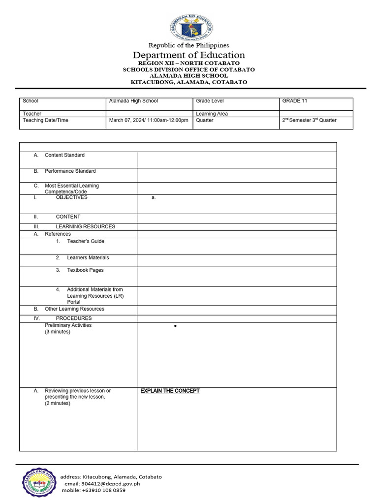 Lesson Plan On RWS COHERENCE AND COHESION | PDF | Learning | Teachers