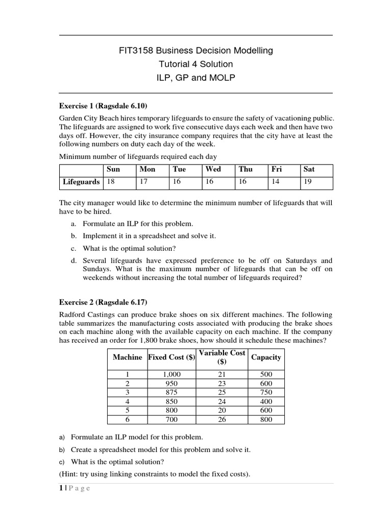 FIT3158 Tutorial 4 Solution | PDF