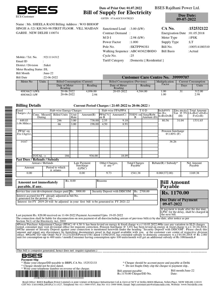 E Bill | PDF | Cheque | Payments