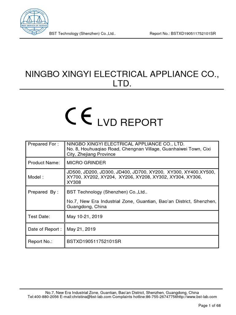LVD Report .PDF (101SR) | PDF | Insulator (Electricity) | Electrical Wiring