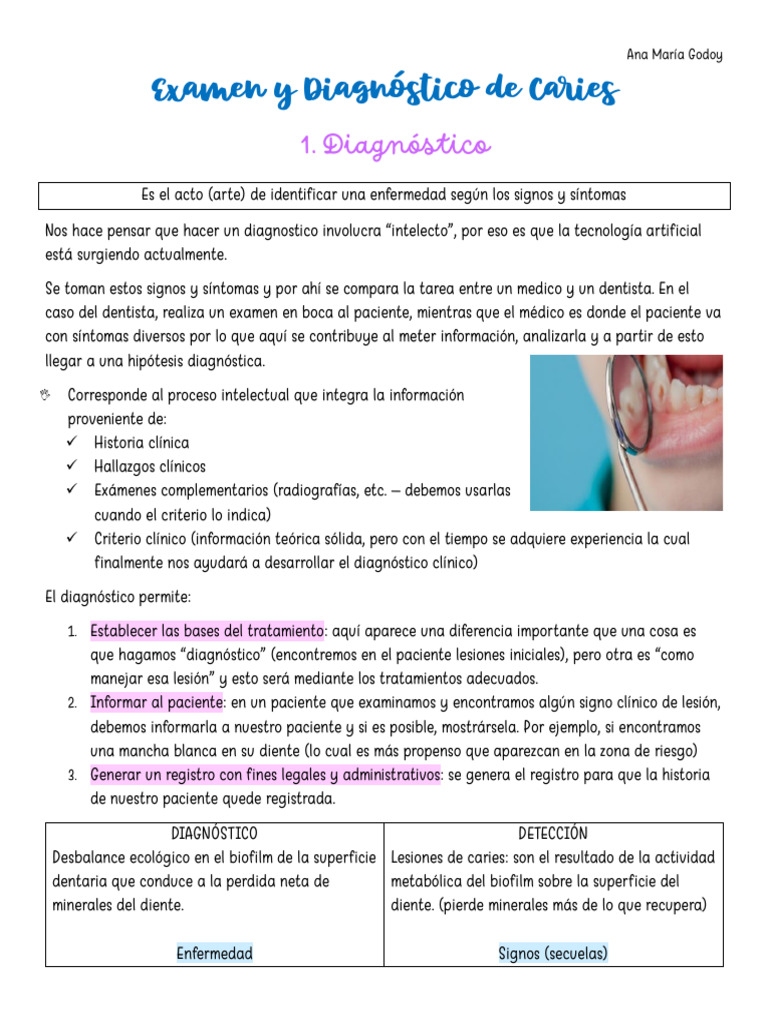 Diagnóstico y Detección de Caries Dentales | PDF | Sensibilidad y ...