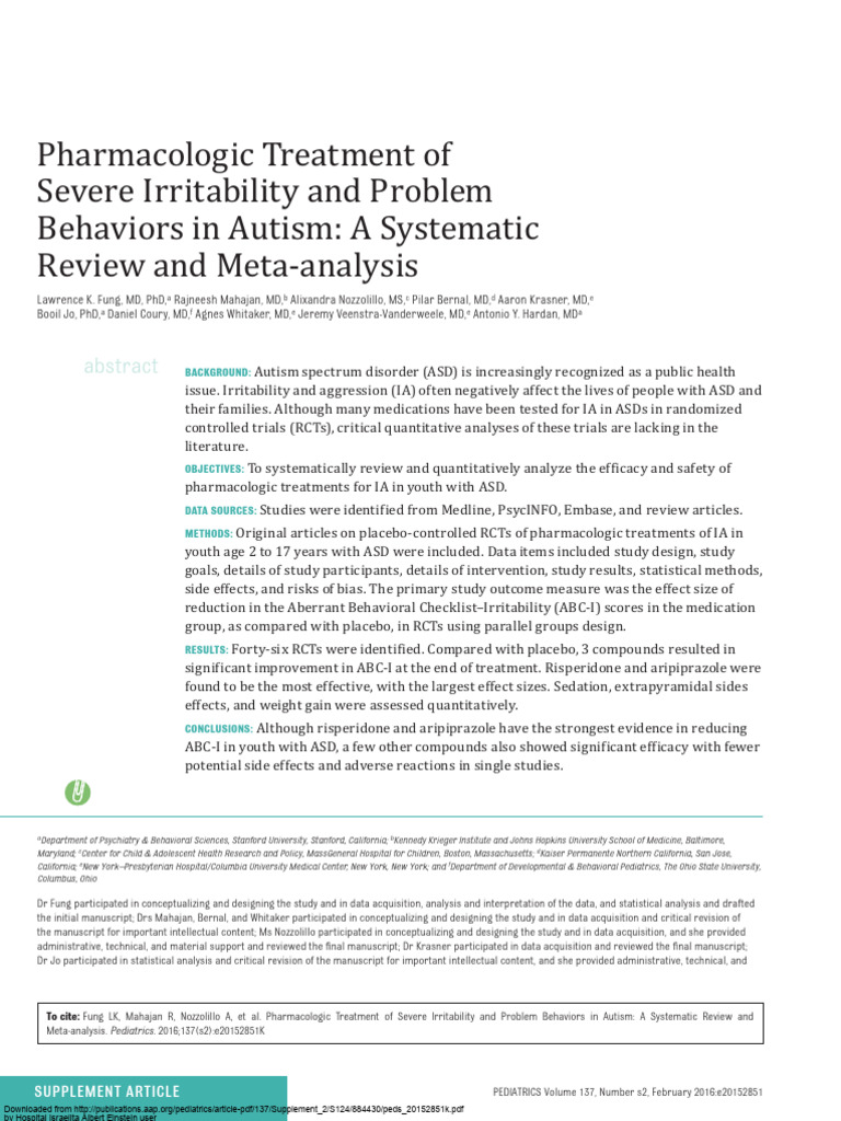 Tto Farmacológico TEA | PDF | Autism Spectrum | Randomized Controlled Trial
