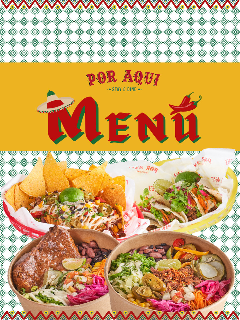 Por Aqui Menu Book | PDF | Burrito | Taco