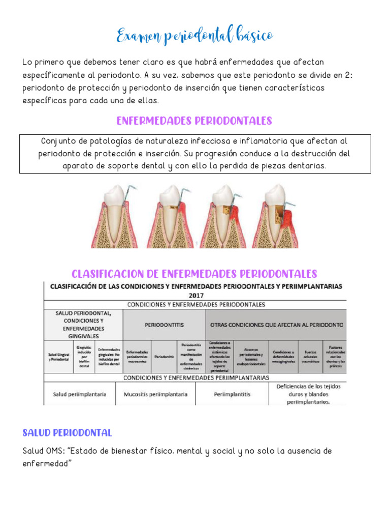 Clase 2 Examen Periodontal Basico | PDF
