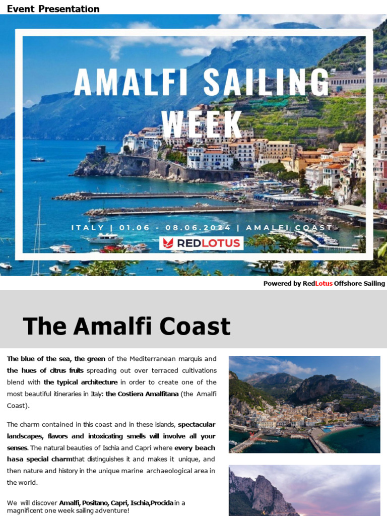 Amalfi Sail Week - 2024 - Event Presentation - 4th EDITION | PDF | Water Transport