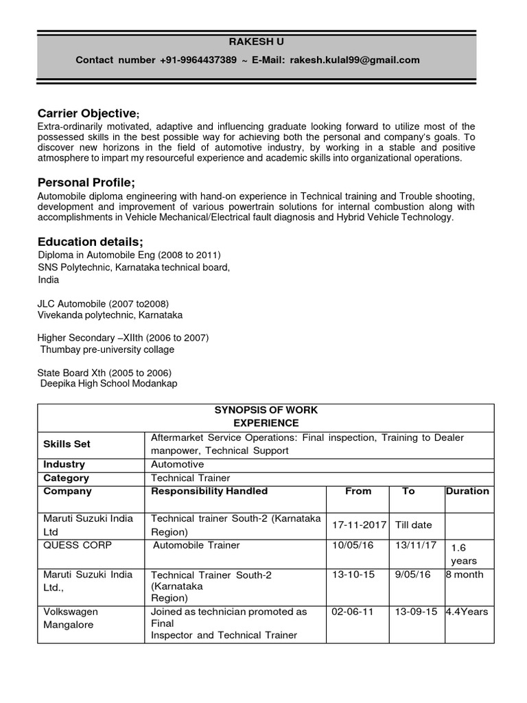 Rakesh CV | Download Free PDF | Engineering | Motor Vehicle