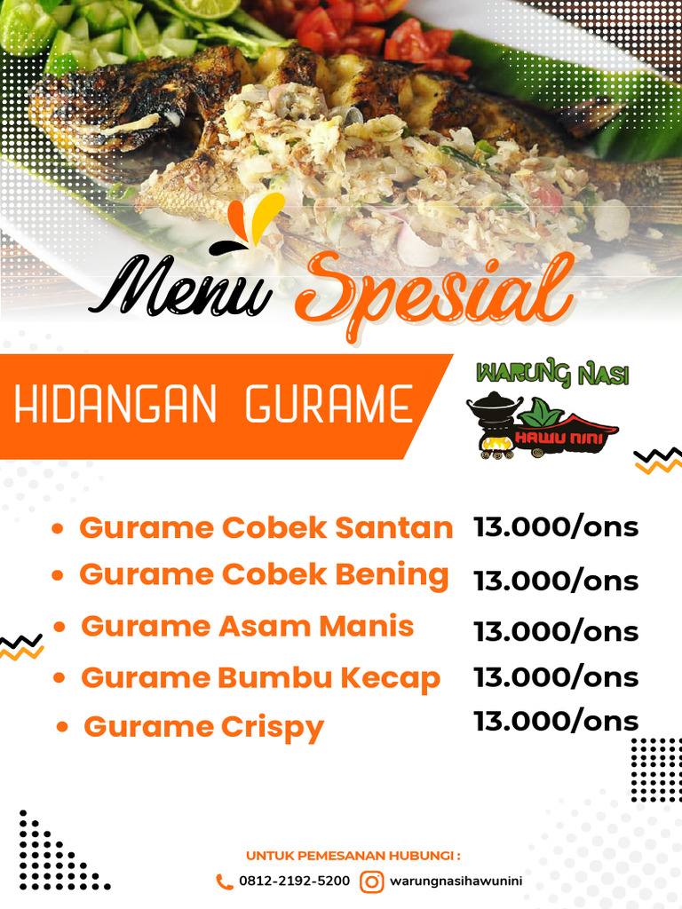 Menu Spesial Warung Nasi Hawu Nini | PDF