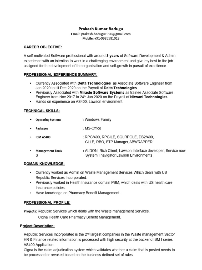 PRAKASH Resume | PDF | Software Engineering | Software