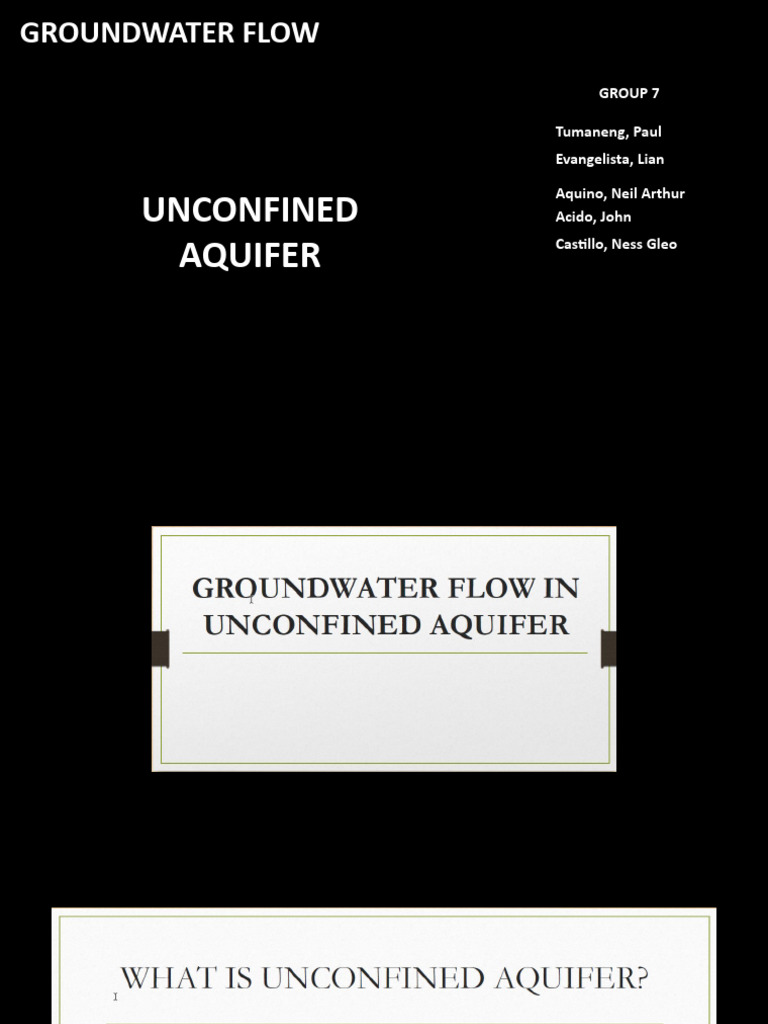 G7 Unconfined Aquifer | PDF | Aquifer | Groundwater