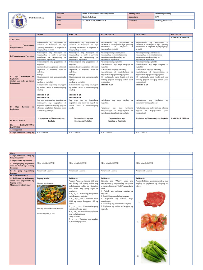 DLL Week 8-q3 Epp 5 | PDF