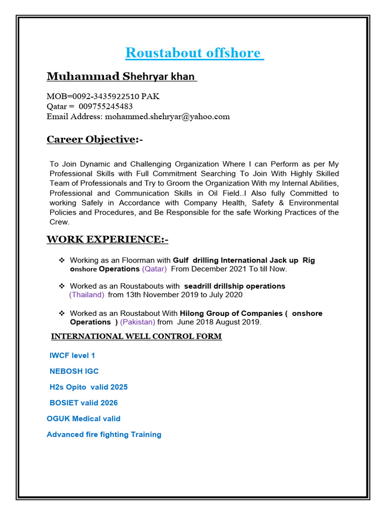 Roustabout Drillship Offshore 1 | PDF