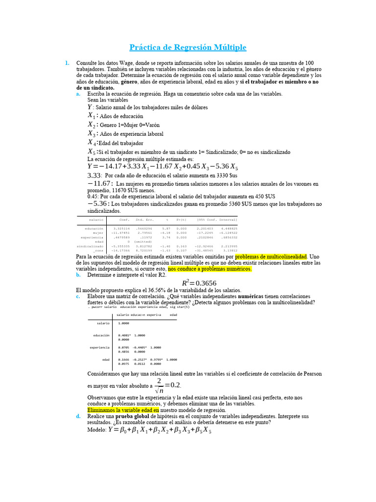 Regresion Multiple Escalera | PDF | Análisis de regresión | Regresión lineal