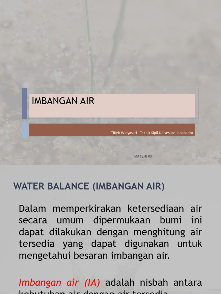 #3 Imbangan Air | PDF