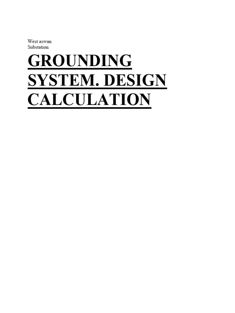 Ground Calculation | Download Free PDF | Electrical Substation ...